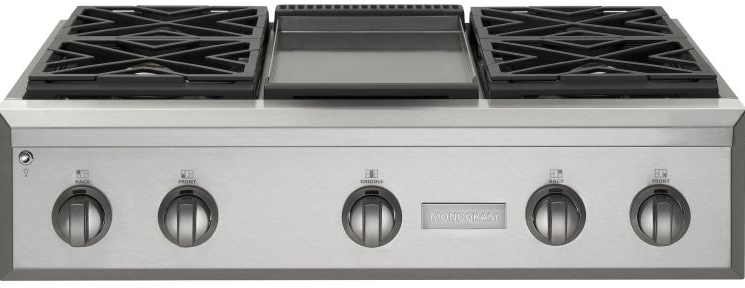 Monogram® 36" Professional Natural Gas Rangetop-Stainless Steel ...