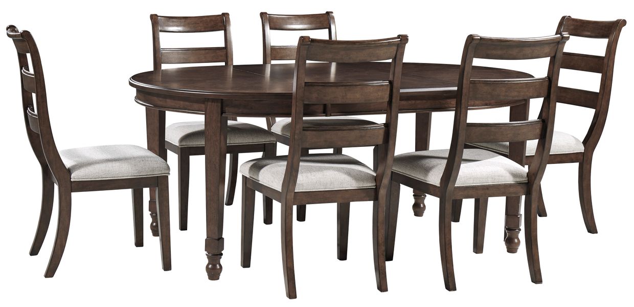 Signature Design by Ashley® Adinton 7-Piece Reddish Brown Oval Dining ...