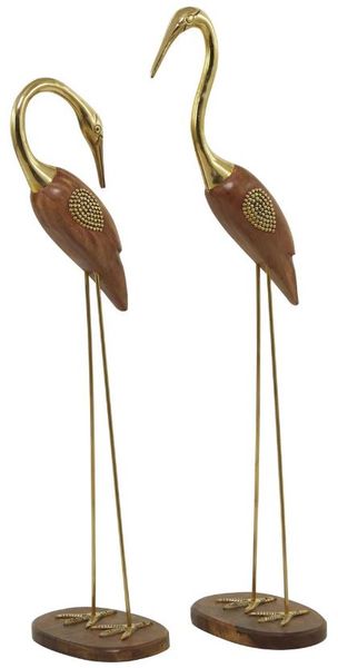 Deco Marche 2-Piece Gold Wood Bird Sculpture Set | Fischer Furniture ...