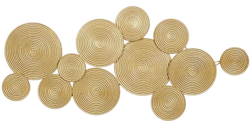 Deco Marche Cosmoliving Gold Metal Wall Decor with Textured Circles ...
