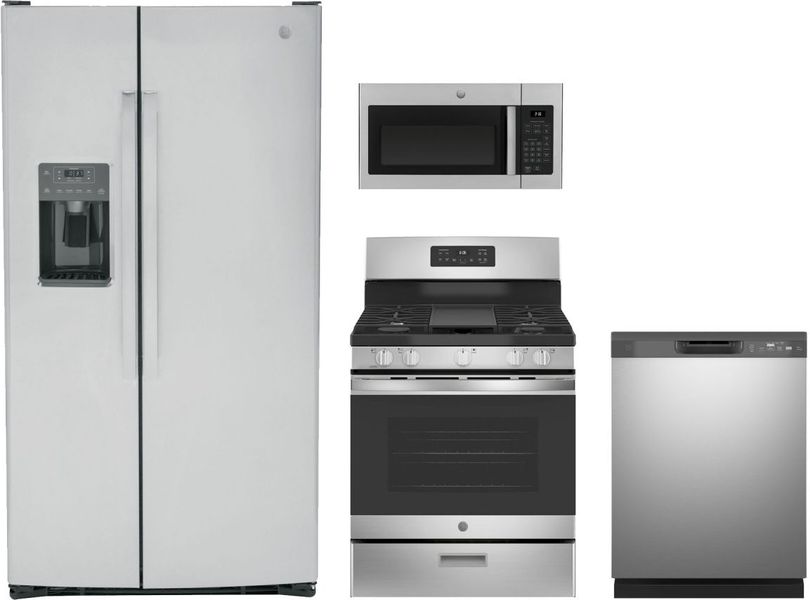 GE® 4 Piece Stainless Steel Kitchen Package | Aztec Appliance | San ...