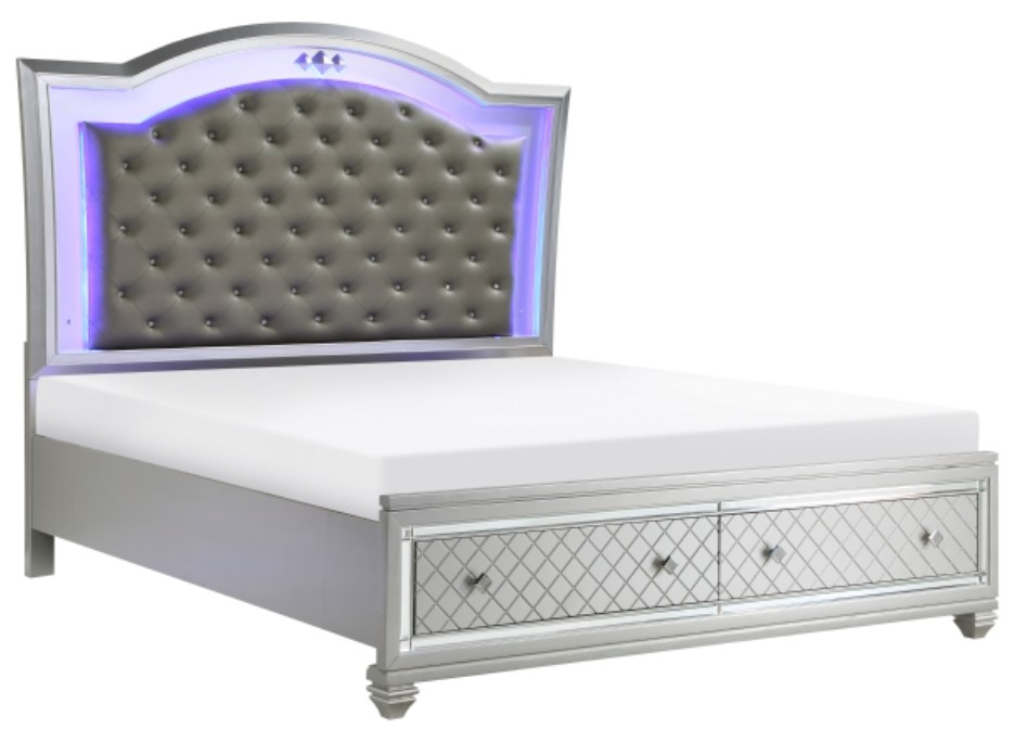 Allura silver king panel bed store