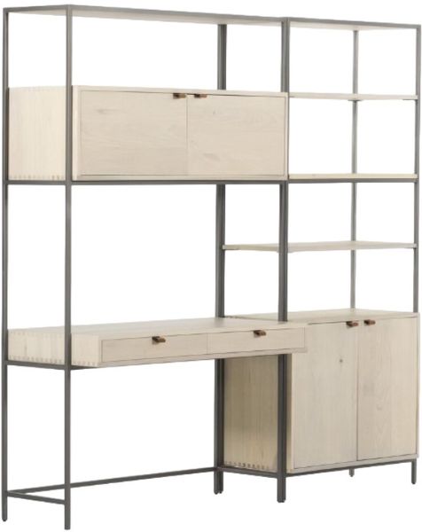 Four Hands Trey 2-Piece Dove Office Desk Set | Karvonen’s