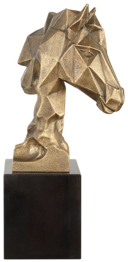 Uttermost® Chiseled Horse Bust Black/Gold Sculpture | The Cleveland ...