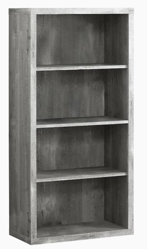 Rustic gray bookshelf store
