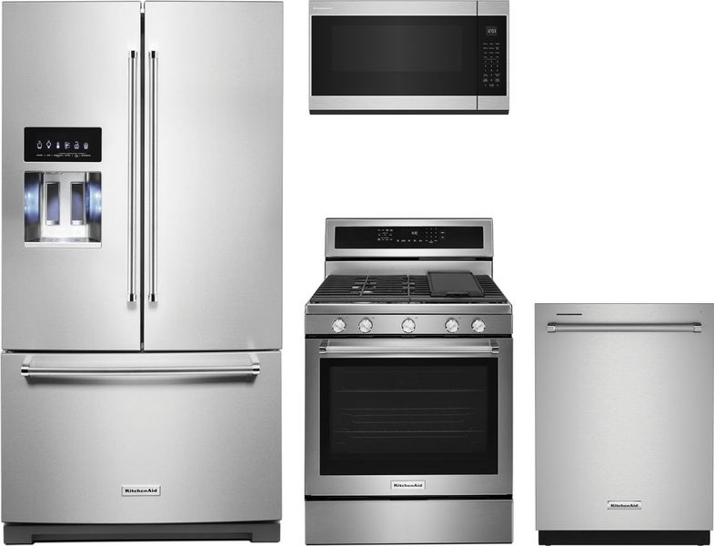 KitchenAid® 4 Piece Stainless Steel Kitchen Package | Aztec Appliance ...