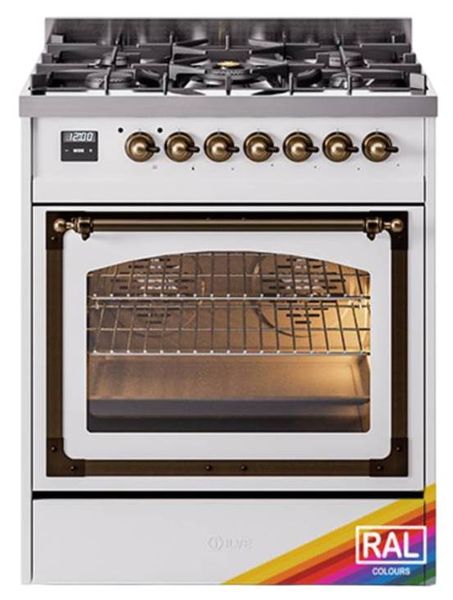 Ilve® Nostalgie II Noblesse 30" Custom RAL Color Pro Style Dual Fuel ...