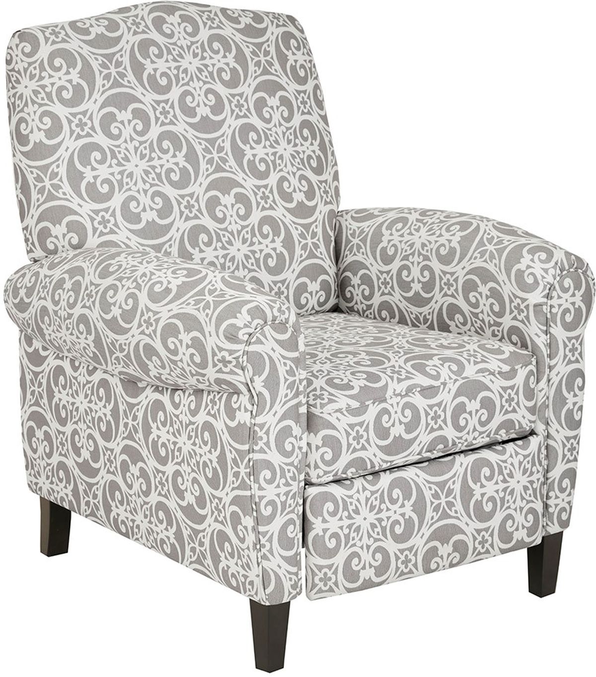 Olliix by Madison Park Grey Kirby Push Back Recliner Bob Mills Furniture