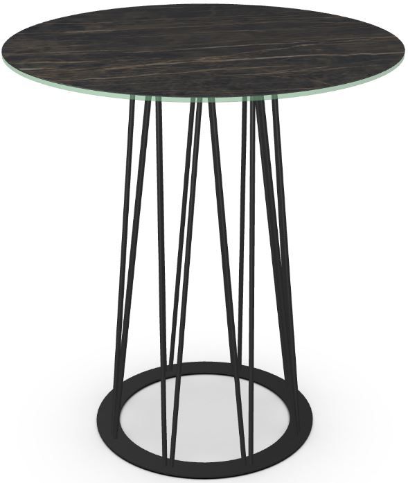 Amisco Customizable Calypso 42" Black Italian Porcelain Bar Table ...