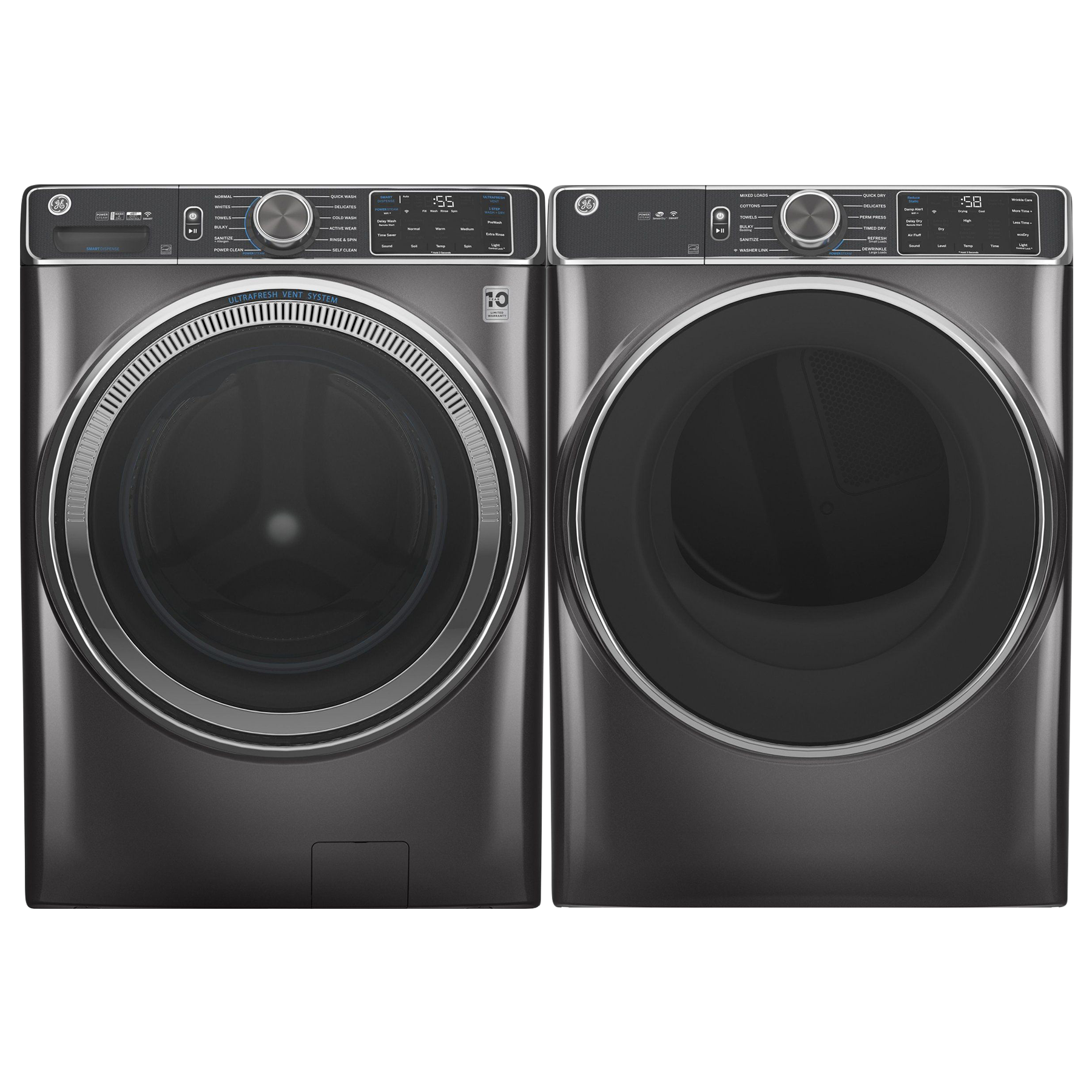 GE Diamond Gray Front Load Laundry Pair SND Appliances Appliances and Mattresses in Bemidji and Grand Rapids MN