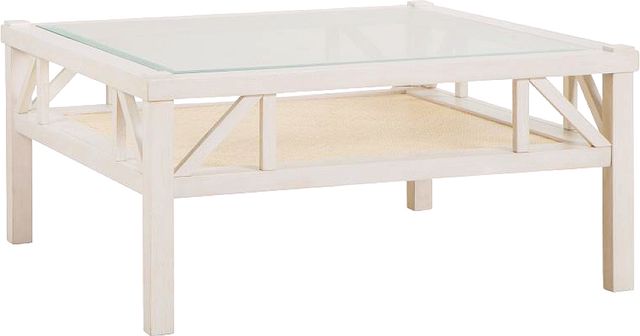 Magnussen Home® Ellison Glass Top Square Cocktail Table with Antique ...