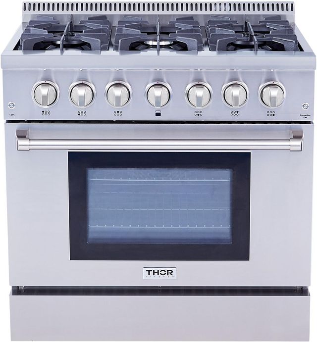 Thor Kitchen® 36" Stainless Steel Freestanding Dual Fuel Range | George ...