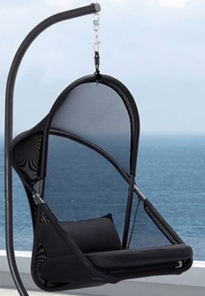 Furniture of America® Crush Black Fabric/Metal Outdoor Swing Chair | L.V. Sofa Factory ...