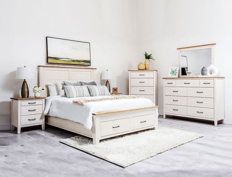 Mako Wood Furniture Monkland Pine King Panel Footboard Storage Bed