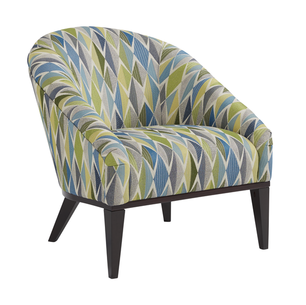 Cindy Crawford Home Agler Agean Blue Pattern Accent Chair | Pieratt's