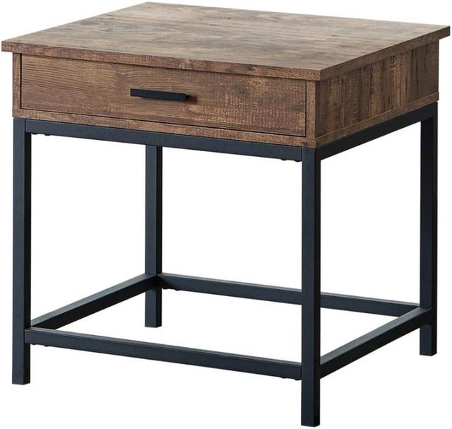 Coaster® Byers Brown Oak End Table with Sandy Black Base | Jarons ...