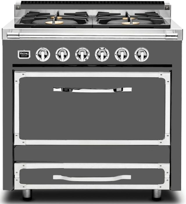 Viking® Tuscany 36" Damascus Grey Freestanding Dual Fuel Natural Gas ...