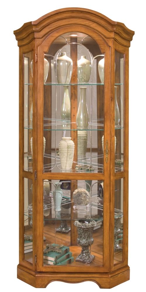 Philip Reinisch Co Barrington Old Oak Corner Curio Cabinet The Furniture Gallery Baudette MN