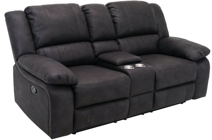 Emerald Home Navaro Black Licorice Reclining Loveseat | Wood's Furniture