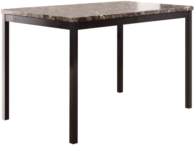 Homelegance® Tempe Hued Brown Marble Dining Table with Black Metal Legs ...