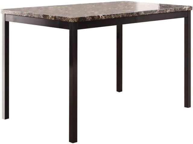 Homelegance® Tempe Hued Brown Marble Dining Table with Black Metal Legs ...
