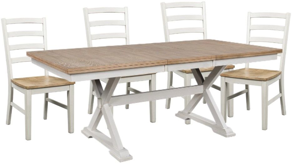 Signature Design by Ashley® Purlaney 5-Piece Antique White/Natural ...