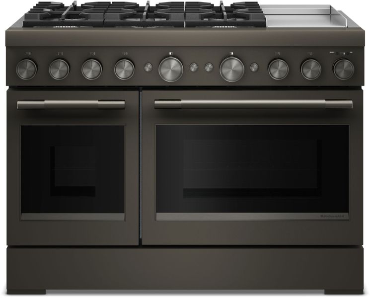 KitchenAid® 48" Black Ore Freestanding Pro Style Duel Fuel Range with ...