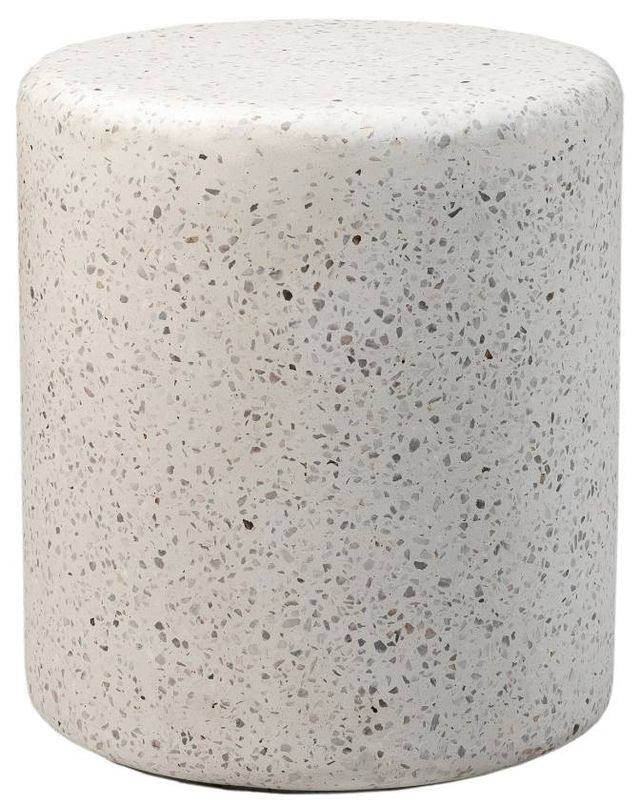 Dovetail Furniture Adriti Off White Terrazzo Outdoor Side Table ...