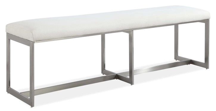 Modus Furniture Eliza Brushed Stainless Steel/Pearl Dining Bench ...
