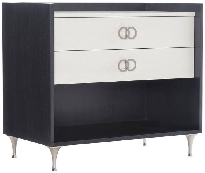 Bernhardt Silhouette Eggshell/Onyx Nightstand | Louisiana Furniture ...