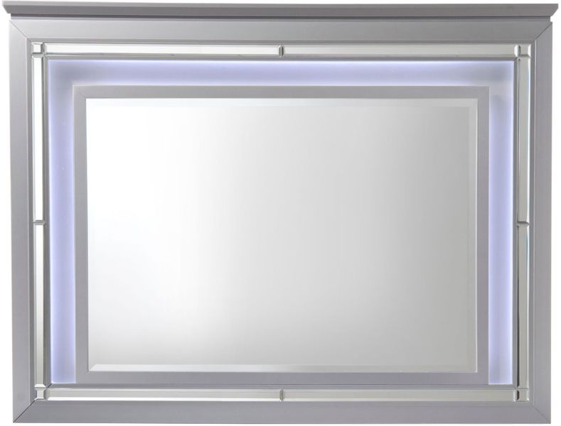 Crown Mark Lillian Gray Mirror | Hubbard and Hoke Furniture