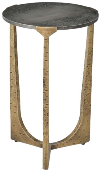 Bassett Mirror Amara Acid Wash Pewter Accent Table with Bronze Base | Bob Mills Furniture