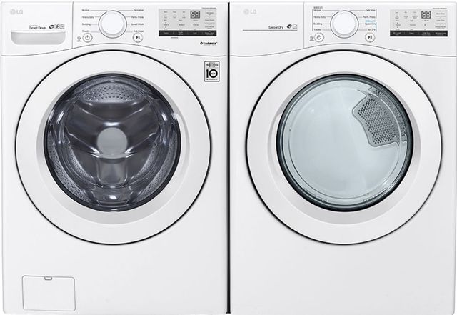 LG White Front Load Laundry Pair | Midland Appliance World | Winnipeg, MB