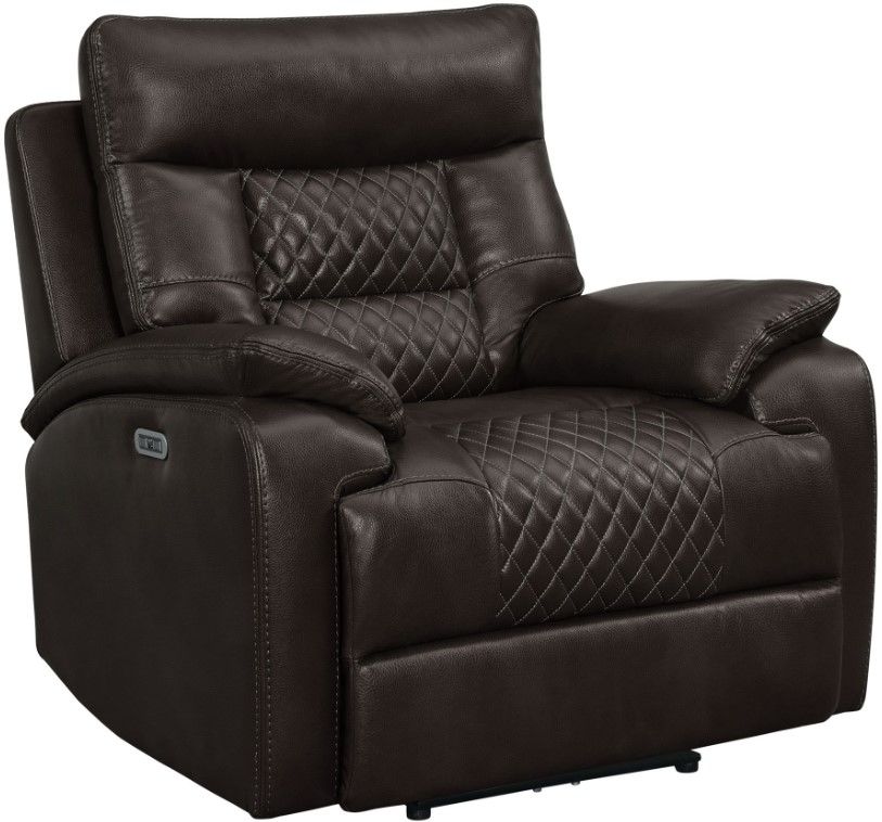 Elements International Trinidad Pebble Brown Power Recliner | Bob Mills ...