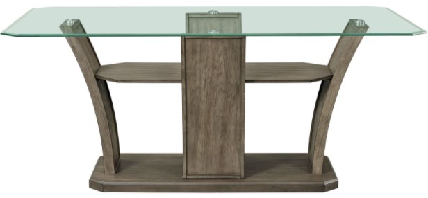 Elements International Dapper Glass Top Rectangle Counter Table with ...