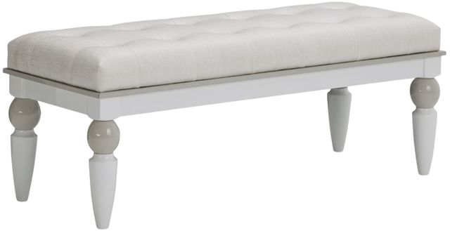 Michael Amini® Sky Tower™ Beige/Cloud White Bench | iHome Furniture