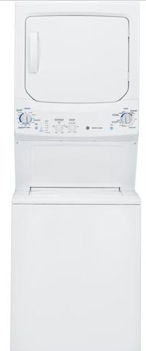 GE Unitized Spacemaker® Gas Washer/Dryer Stack Laundry-White | Atlantic ...
