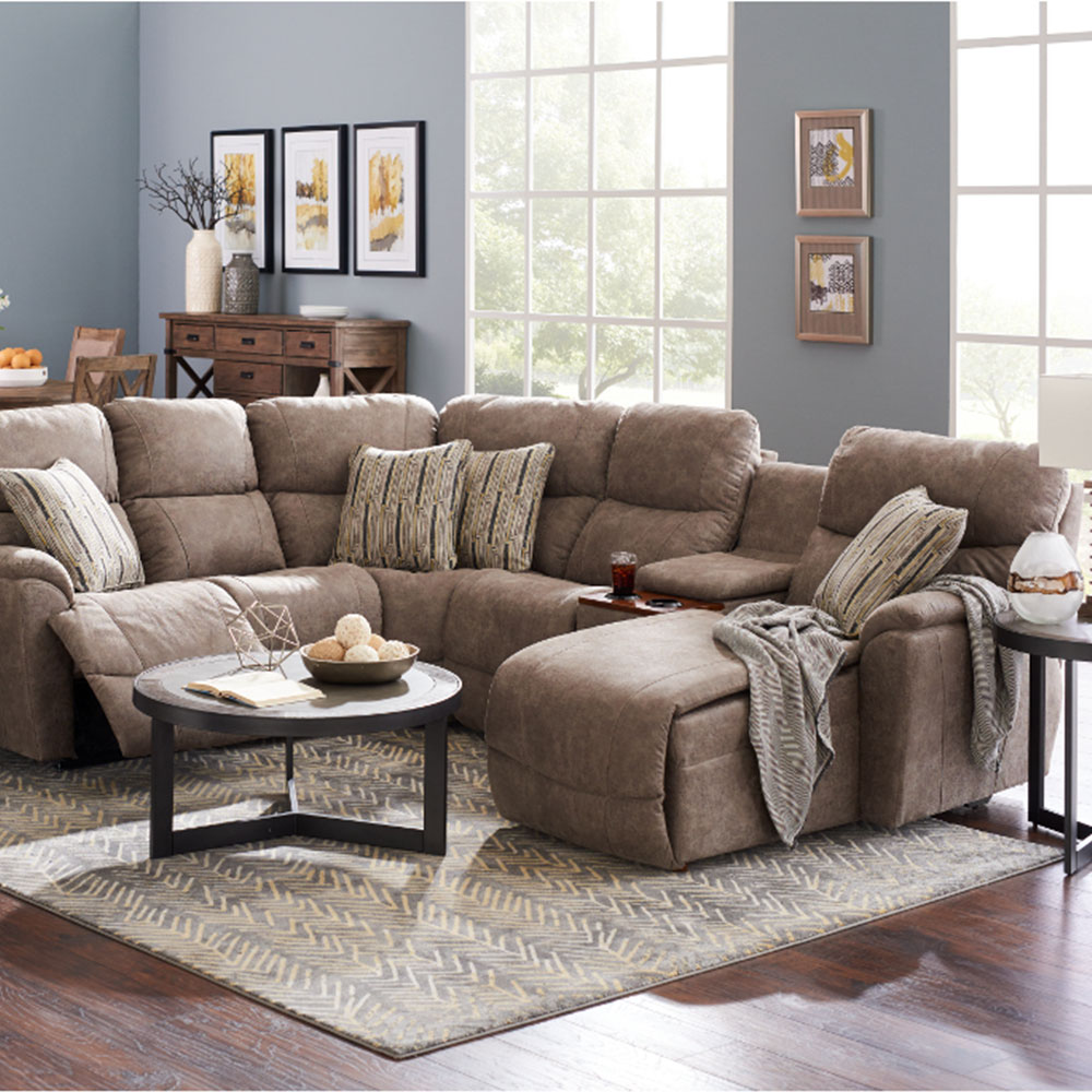 La Z Boy Trouper 5 Piece Sectional Economy Furniture