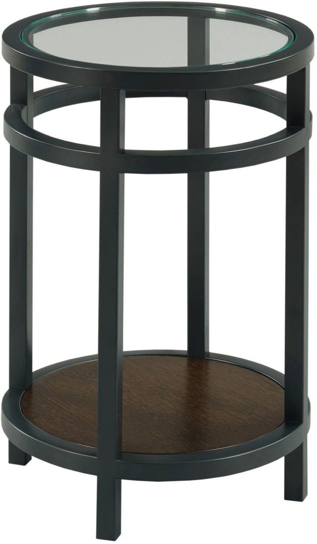 Hammary® Mackintosh Glass Top Round Accent Spot Table with Black Base ...