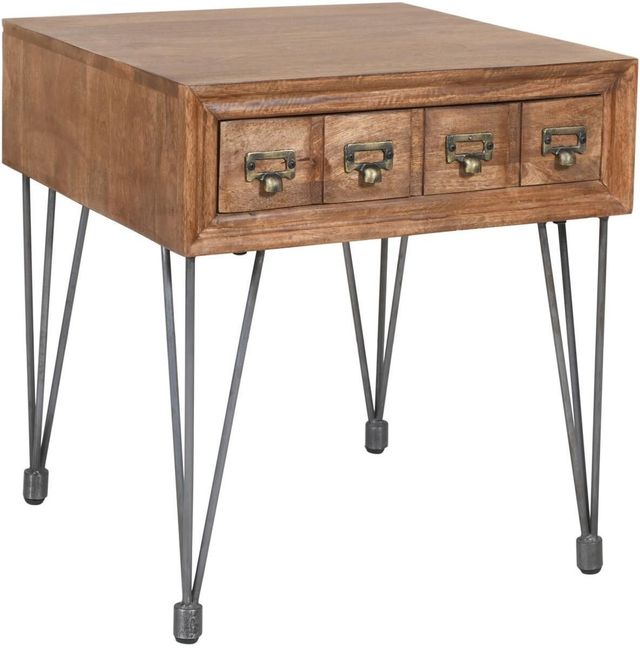 Jofran Inc. American Vintage Brown End Table with Gray Base | Fischer ...