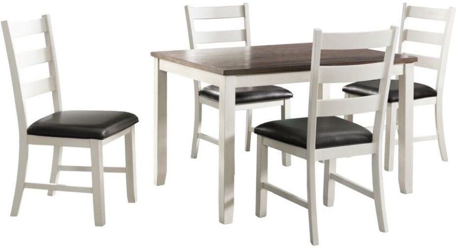 Elements International Martin 5-Piece Dark Brown/White Dining Set ...
