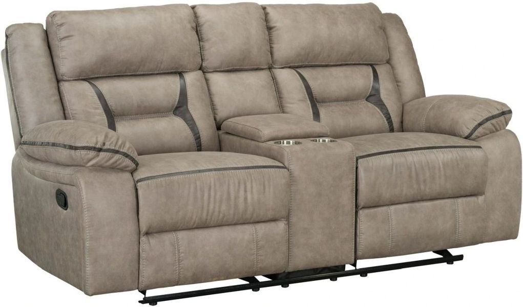 Albany Industries Acropolis Taupe Manual Reclining Loveseat | Fischer ...