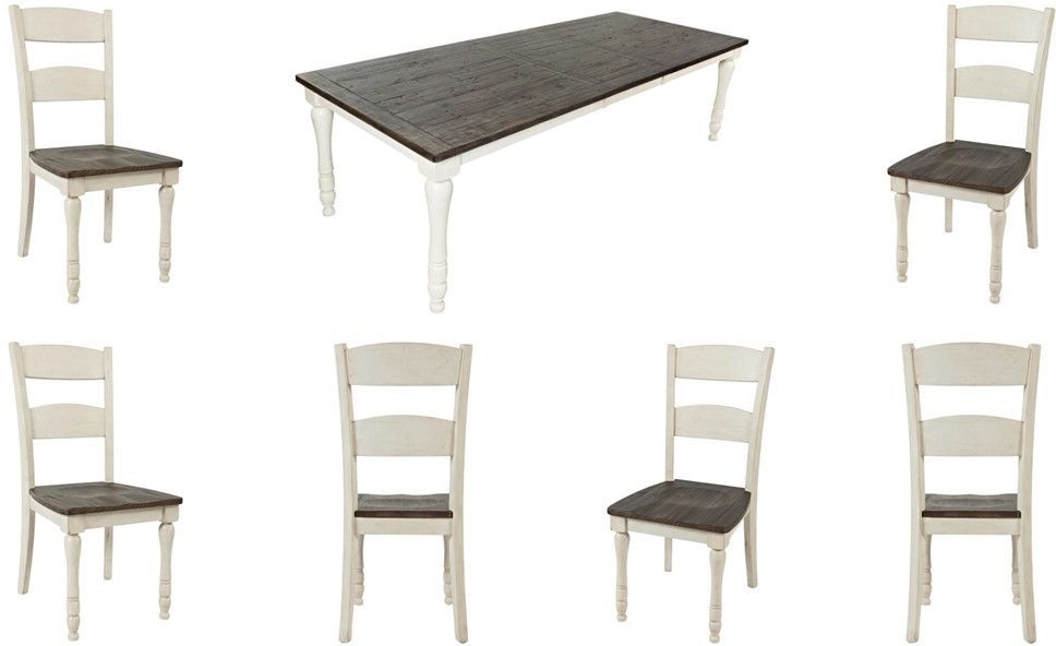 Jofran Inc. Madison County Table and 6 Side Chairs Dining Set ...