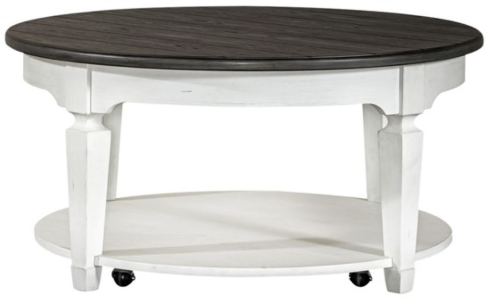 Liberty Furniture Allyson Park Charcoal Oval Cocktail Table with Wire ...