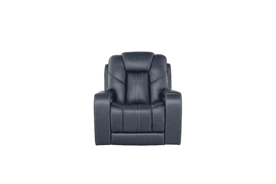 Moto Motion Daniel Ocean Leather Power Recliner | Miskelly Furniture