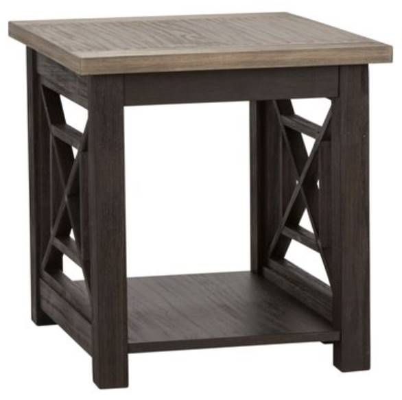 Liberty Furniture Heatherbrook Ash Top End Table with Charcoal Base ...