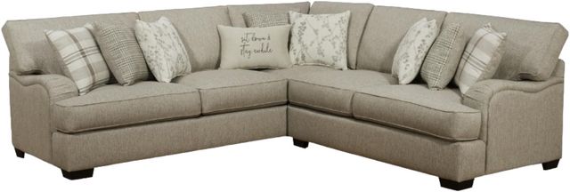 Corinthian Brentwood 2-Piece Celadon Raffia L-Shape Sectional | The ...