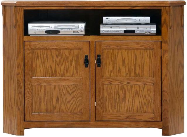 American Heartland Manufacturing Oak 57" Tall Corner TV Stand ...