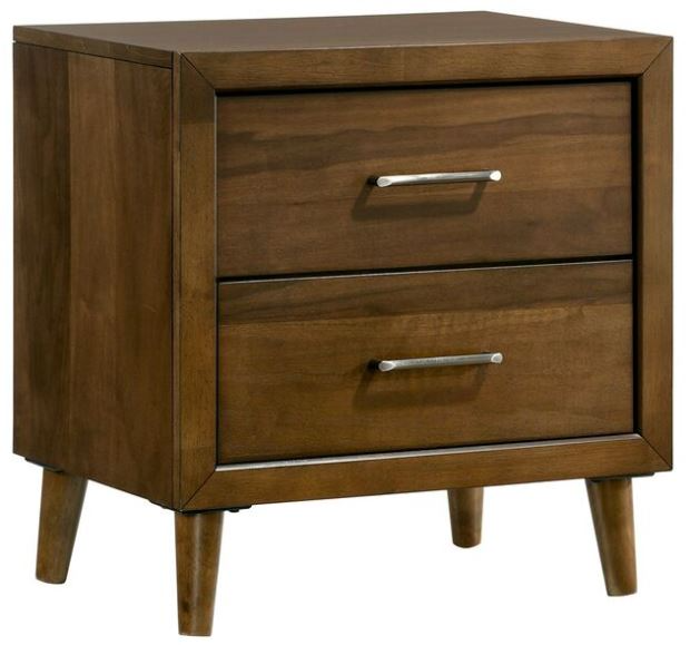 Elements International Malibu Walnut 2 Drawer Nightstand