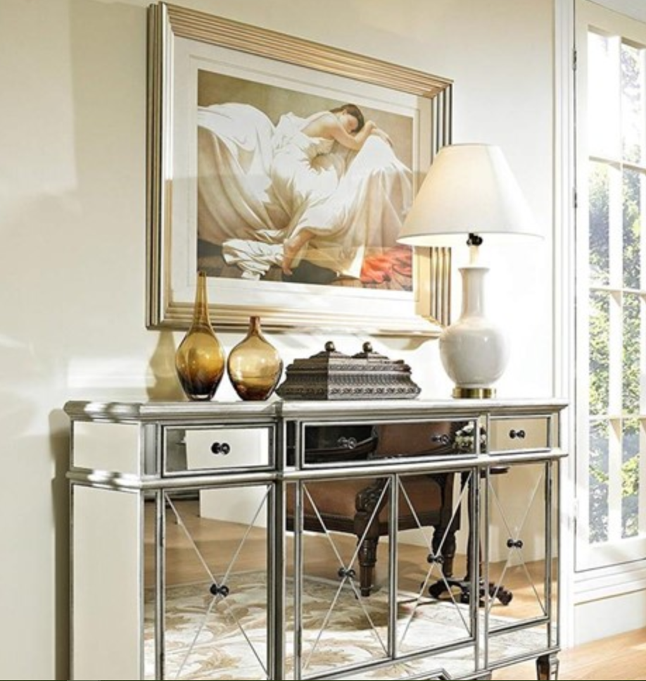 Powell mirrored console store